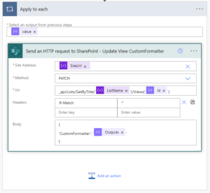 Updating list views JSON formatters for a SharePoint list using Power Automate - michelcarlo