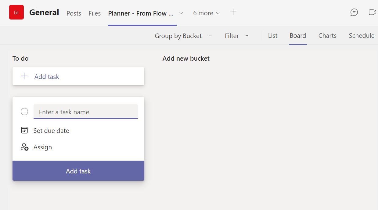 Creating a Planner Plan and adding it as a tab to the General channel ...