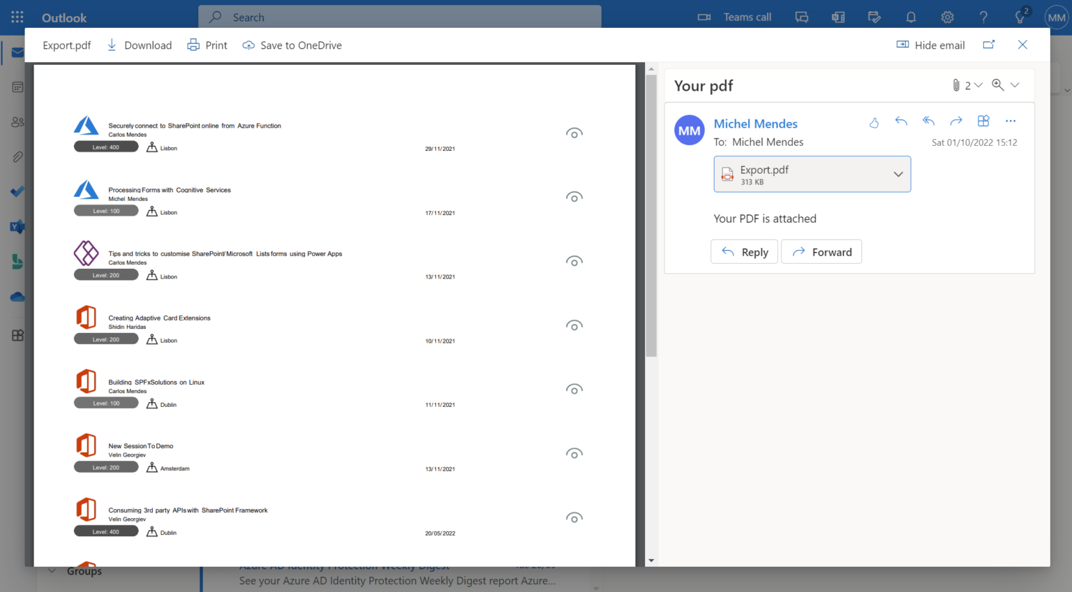 Export a Power Apps gallery as PDF file using the new PDF function, and ...