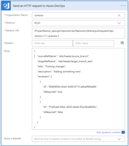 How to create Azure DevOps pull requests using Power Automate - michelcarlo