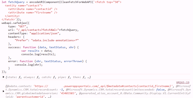 How to fix Web API requests with FetchXml being blocked by Power Pages ...
